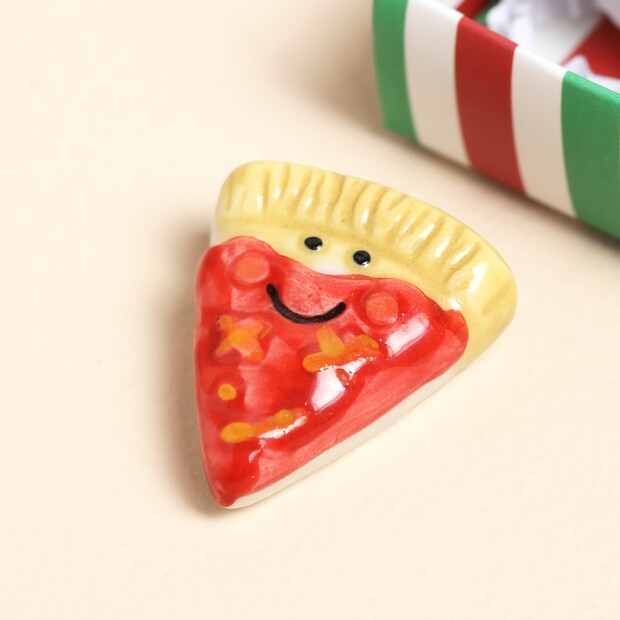 Tiny Matchbox Ceramic Pizza Token | Lisa Angel