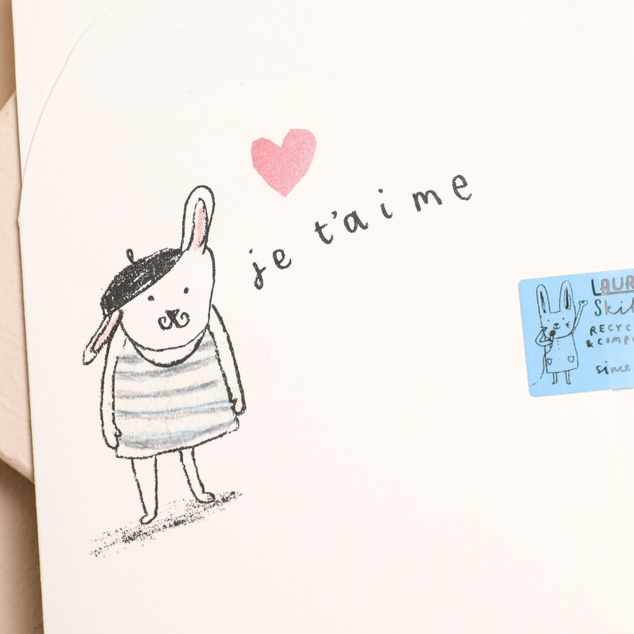 Je T'Aime Bunny Card | Laura Skilbeck | Stationary | Lisa Angel