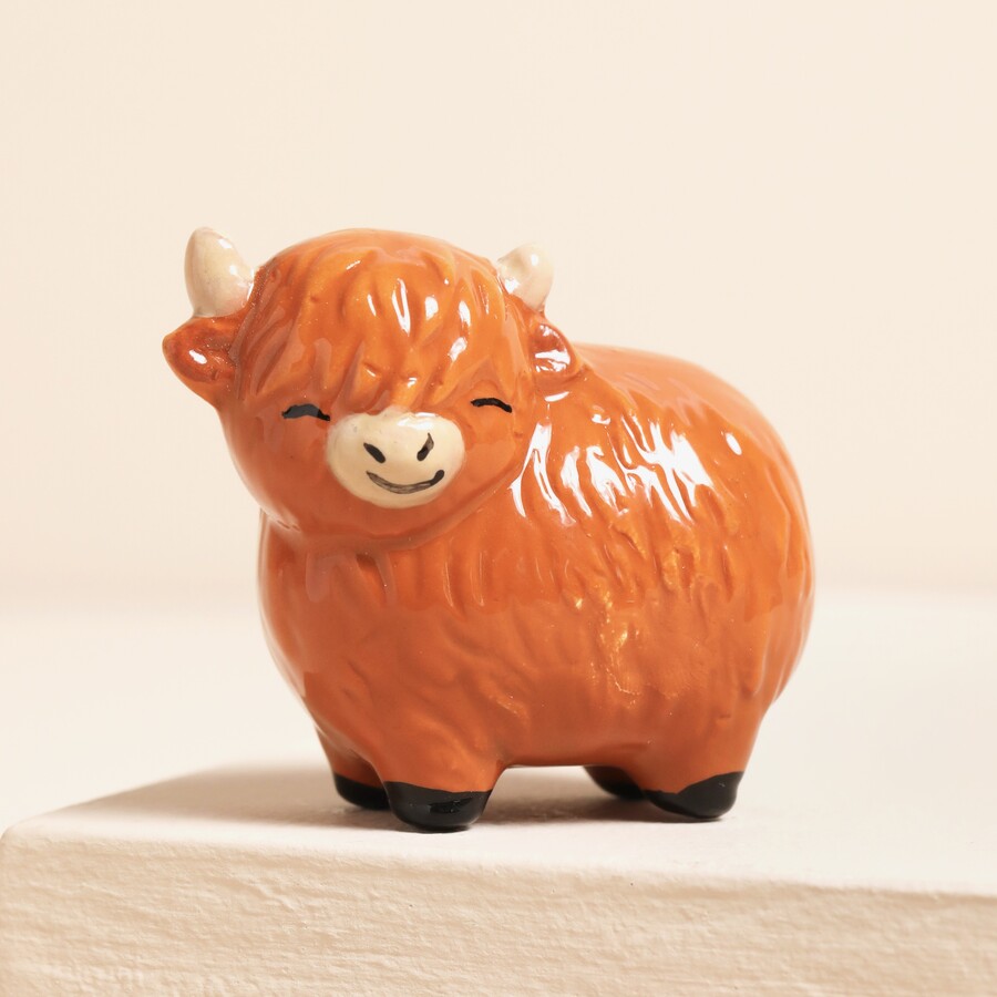 Highland Cow Ceramic Token | Sass & Belle | Lisa Angel