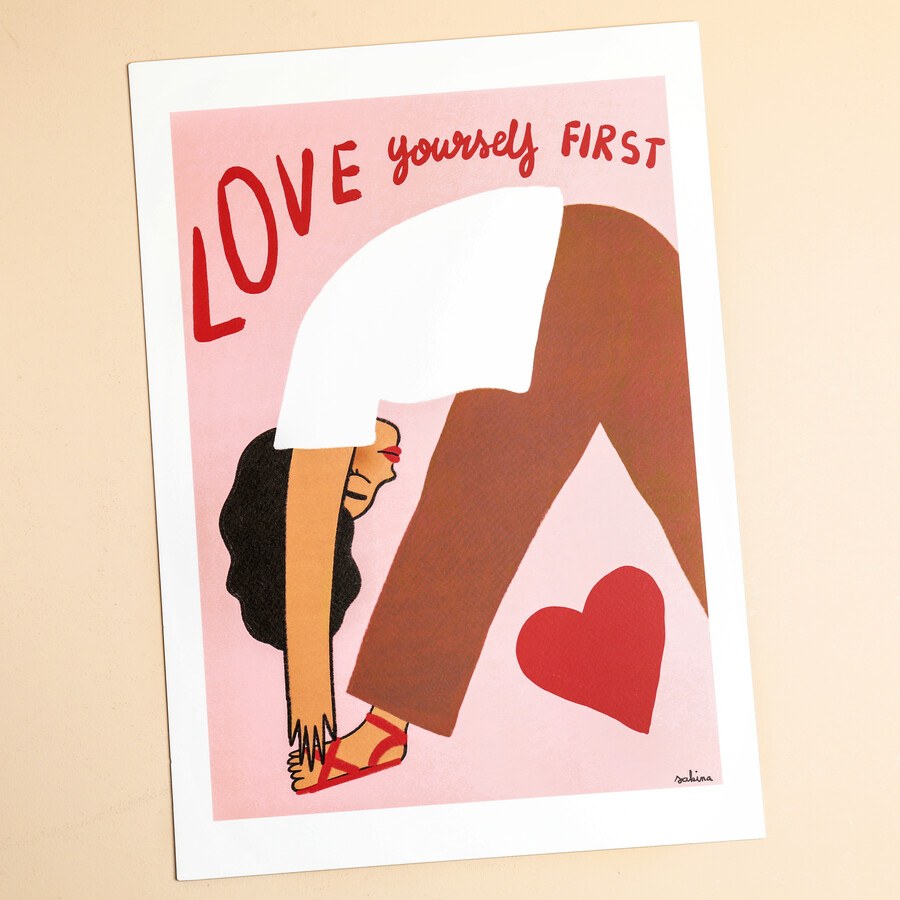 Love Yourself A3 Print | Sakina Saidi | Wall Art | Lisa Angel
