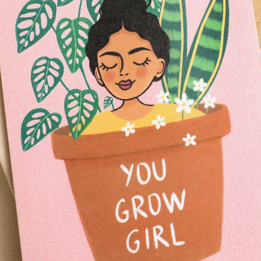 You Grow Girl Greetings Card | Sakina Saidi | Lisa Angel