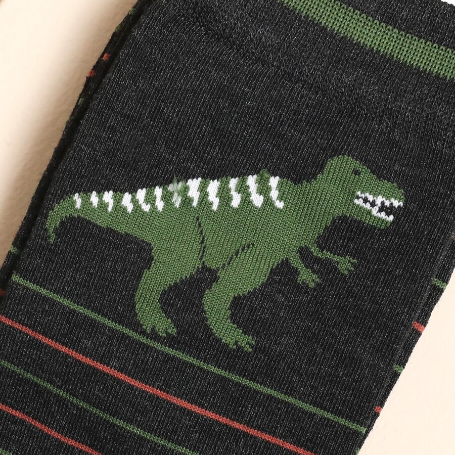 Men's T-Rex Stripe Bamboo Socks | Sock Talk | Lisa Angel