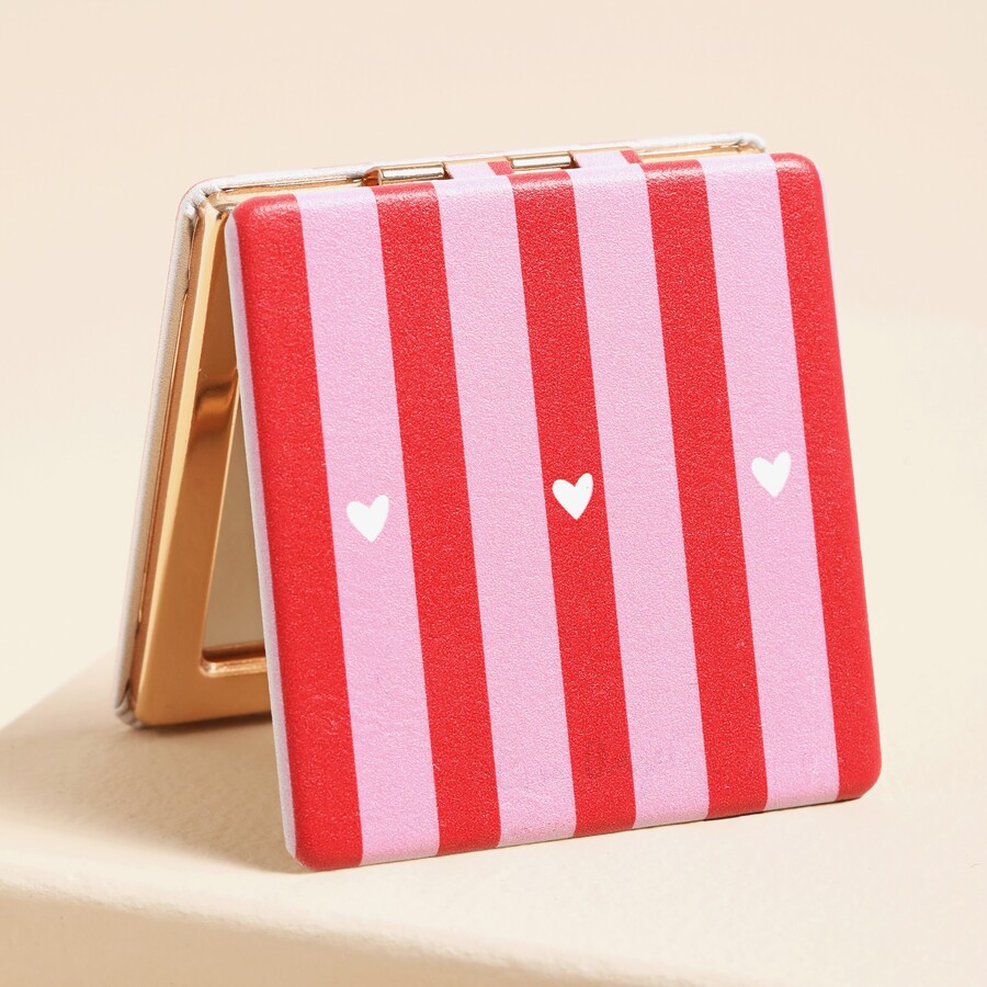 Personalised Name Striped Compact Mirror | Lisa Angel