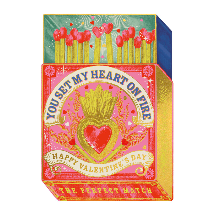 You Set My Heart On Fire Valentine's Day Card | The Art File | Lisa Angel