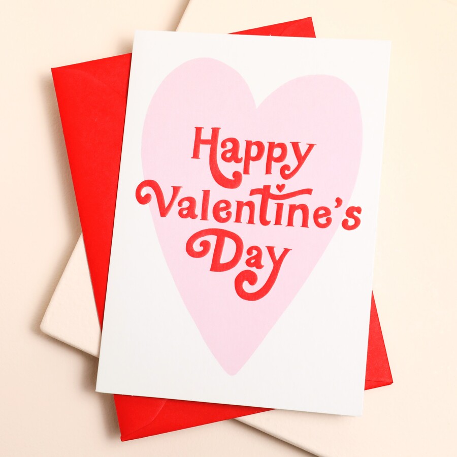 Happy Valentine's Day Retro Heart Greetings Card | Ohh Deer | Lisa Angel