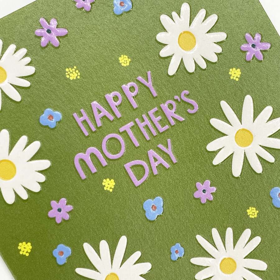 Daisy Mother's Day Mini Greetings Card | Raspberry Blossom | Lisa Angel