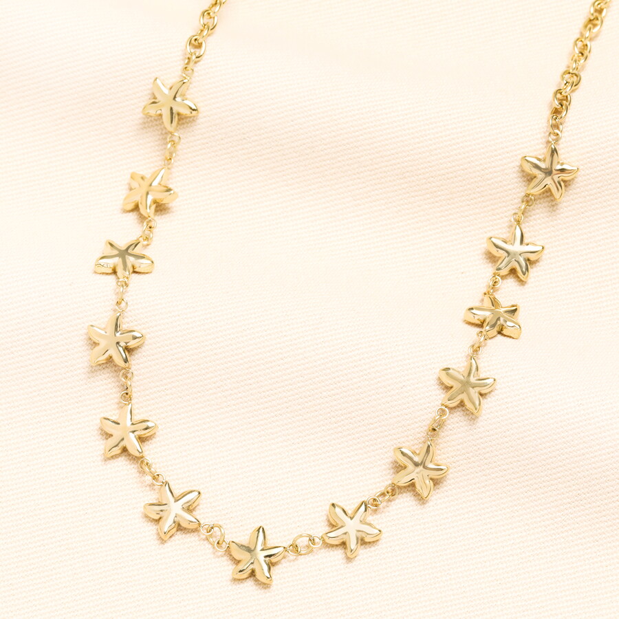 Stainless Steel Starfish Chain Necklace Gold | Jewellery | Lisa Angel