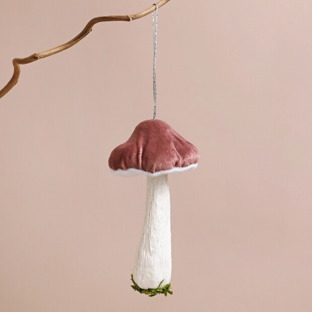 Soft Pink Toadstool Hanging Decoration | Christmas | Lisa Angel