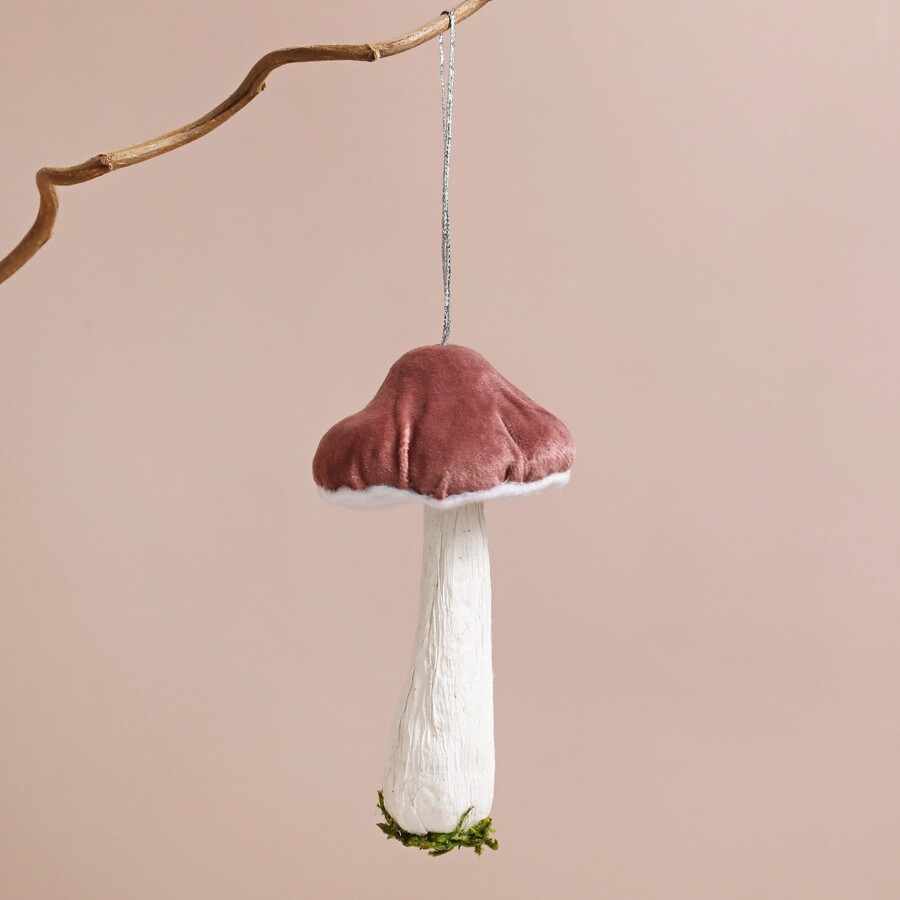 Soft Pink Toadstool Hanging Decoration | Christmas | Lisa Angel